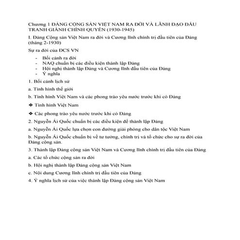 Chương 1 ĐẢNG CỘNG SẢN VIỆT NAM RA ĐỜI VÀ LÃNH ĐẠO ĐẤU TRANH GIÀNH CHÍNH QUYỀN.docx