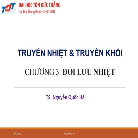 Chương 3. Đối lưu nhiệt. hóa hữu cơ TDTU | PDF