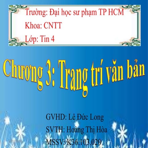 Chương 3 Trang tri van ban | PPT
