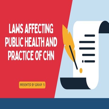 Laws Affecting Public Health and Practice of Community Health Nursing | PDF