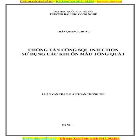 Chống Tấn Công Sql Injection Sử Dụng Các Khuôn Mẫu Tổng Quát.doc