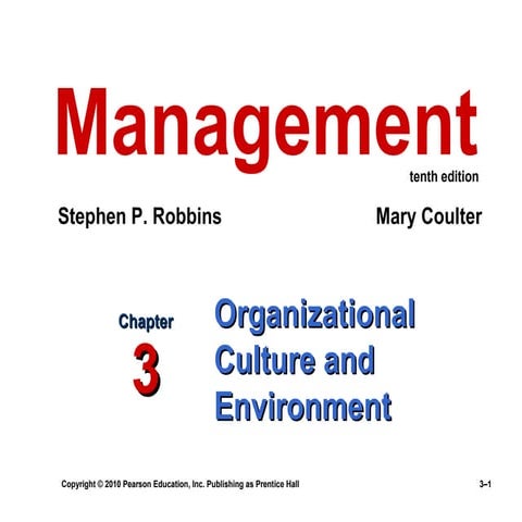 Ch no 3 Organizational Culture and Environment | PPT