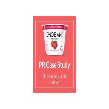 Chobani - PR Case Study | PDF