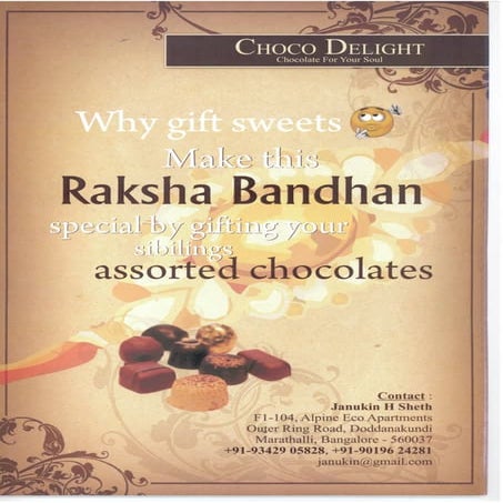 ChocoDelight's Offering for RakshaBandhan 2010 | PDF