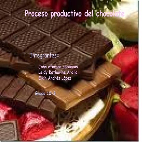 Etapas del Proceso industrial del Chocolate | PPTX