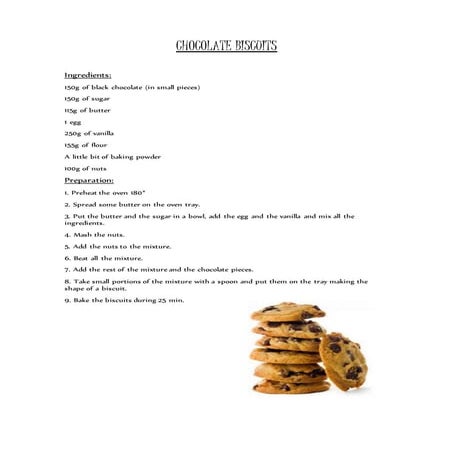 Chocolate biscuits | DOCX