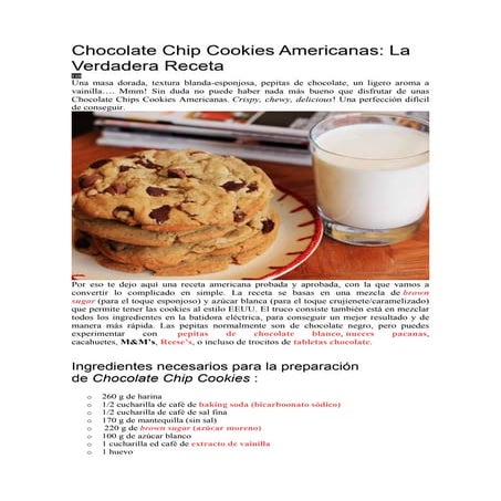 Chocolate chip cookies americanas | PDF