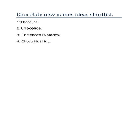 Chocolate new names ideas shortlist.docx