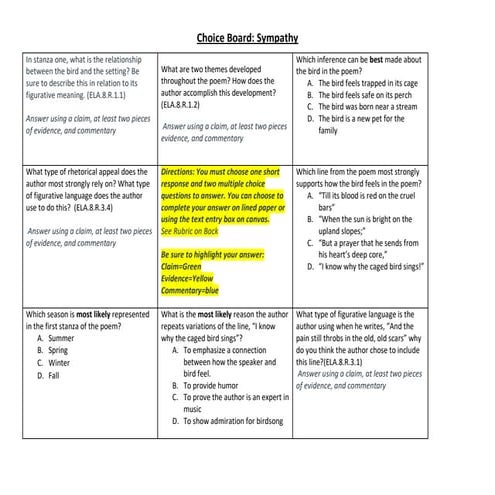 Sympathy: Lit. Unit 1, Lesson 6 | PDF