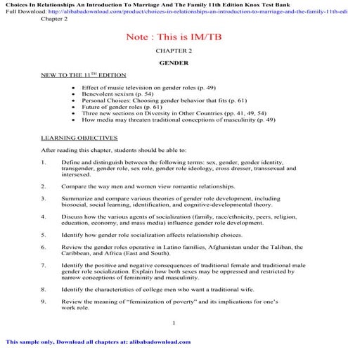 Choices In Relationships An Introduction To Marriage And The Family ...