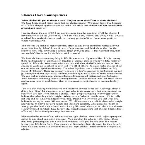 Choices Have Consequences | DOC