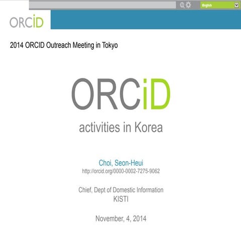 ORCID Activities in Korea | PPT