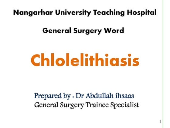 Cholelithiasis (Gall stone) | PPT