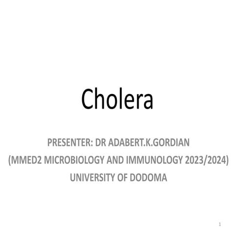 CHOLERA.Viral infection and its complication | PPTX