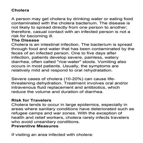 Causes of Cholera