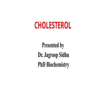 CHOLESTEROL. (Biochemistry).ppt........x | PPTX