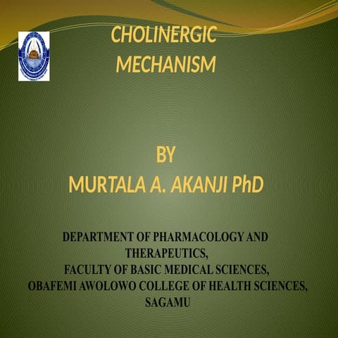 Cholinergic mechanism PHARMACOLOGY 7777777777 | PPTX | Brain and ...