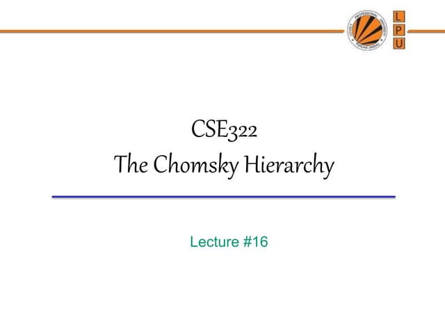 Chomsky Hierarchyppt Programming Languages Computing 4098