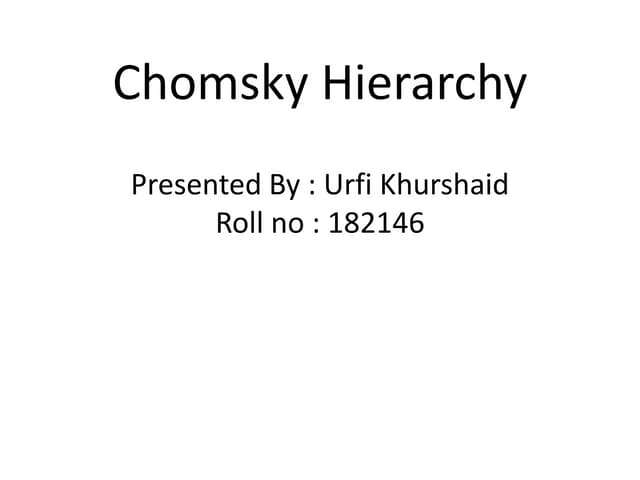 Chomsky classification of Language | PPTX
