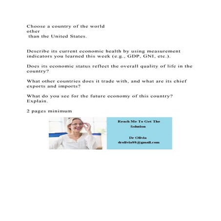 Choose a country of the world other than the United States..docx