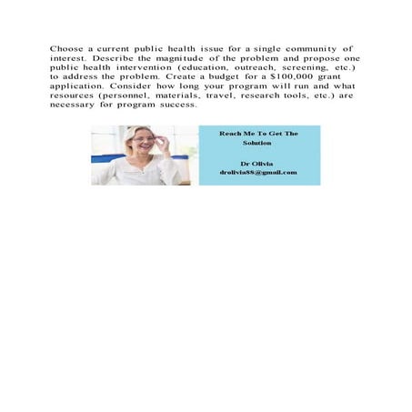 Choose a current public health issue for a single community of inter | DOCX
