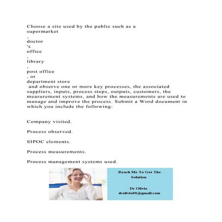 Choose a site used by the public such as a supermarket, doctor.docx