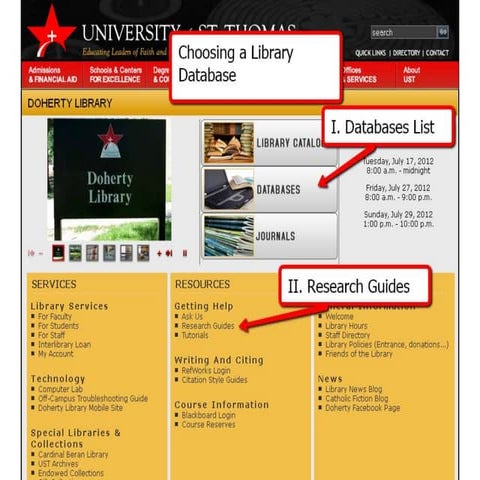 Choose a Library Database | PPT