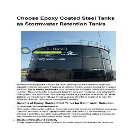 Choose Epoxy Coated Steel Tanks as Stormwater Retention Tanks.docx