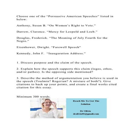 Choose one of the Persuasive American Speeches” listed in below.docx