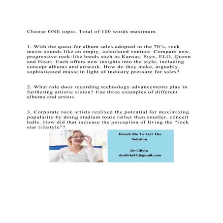 Choose ONE topic. Total of 100 words maximum.1. With the que.docx