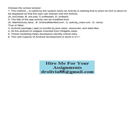 Choose the correct answer 1 The method _ is called by the .pdf