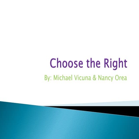 Choose the right In life | PDF