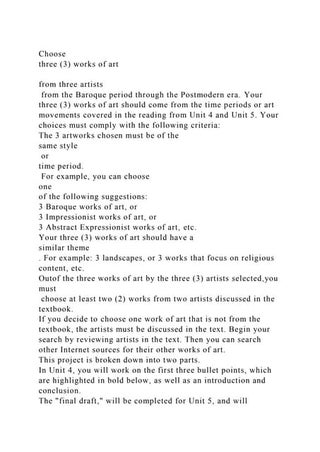 Artists project worksheets | PDF