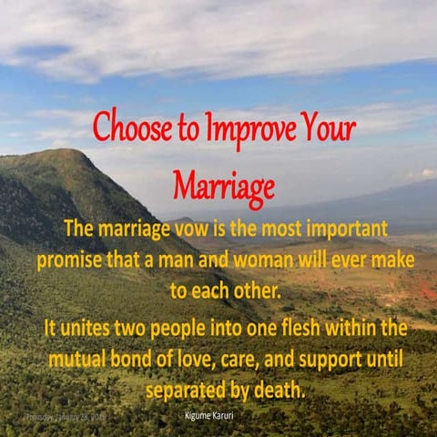 Choose to Improve Your Marriage | PPT