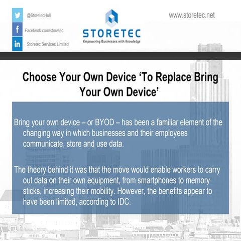 Choose Your Own Device ‘To Replace Bring Your Own Device’ | PPT