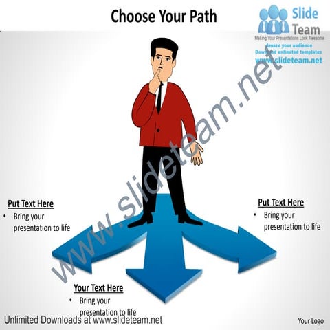 Choose your path powerpoint diagrame templates 0712 | PDF