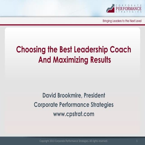 Choose the Right Leadership Coach for You | PPT