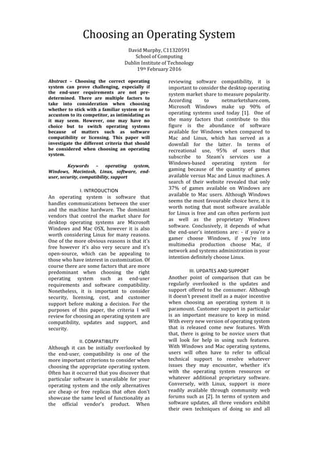 Choosing An Operating System Pdf Operating Systems Computer 6311