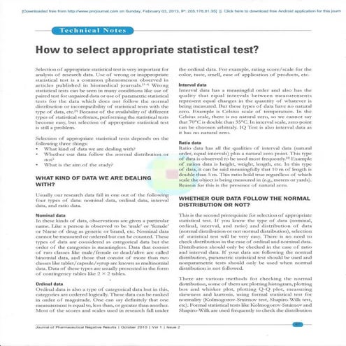 Choosing appropriate statistics test | PDF