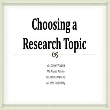 Choosing a research topic | PPTX