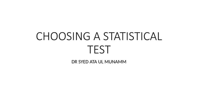 Parametric versus non parametric test | PPTX | Science