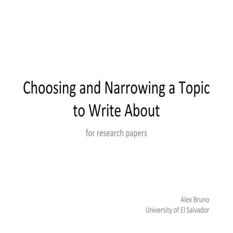 Choosing a topic | PPT