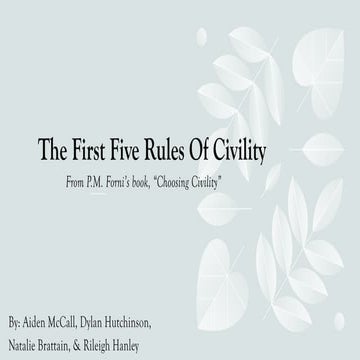 Choosing Civility - The Five Rules of Civility | PPTX