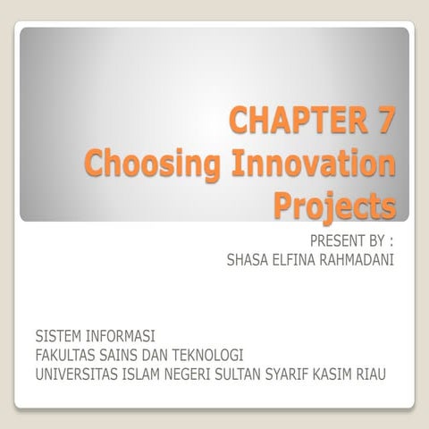 Choosing innovation project | PPT
