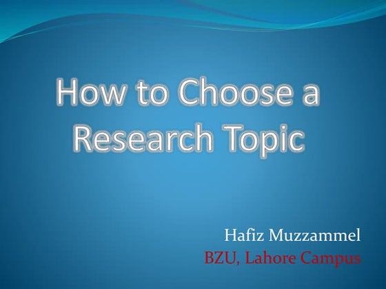 Selecting a Research Topic | PPT