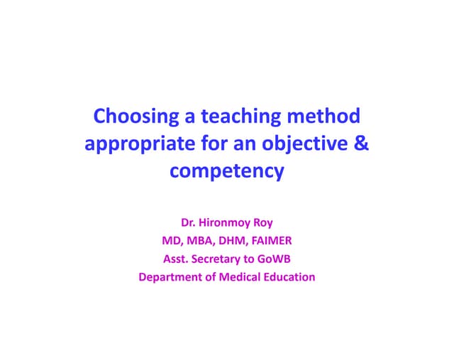 Teaching Methods aligned to objectives | PPTX