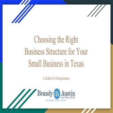 Choosing the Right Business Structure for Your Small Business in Texas ...