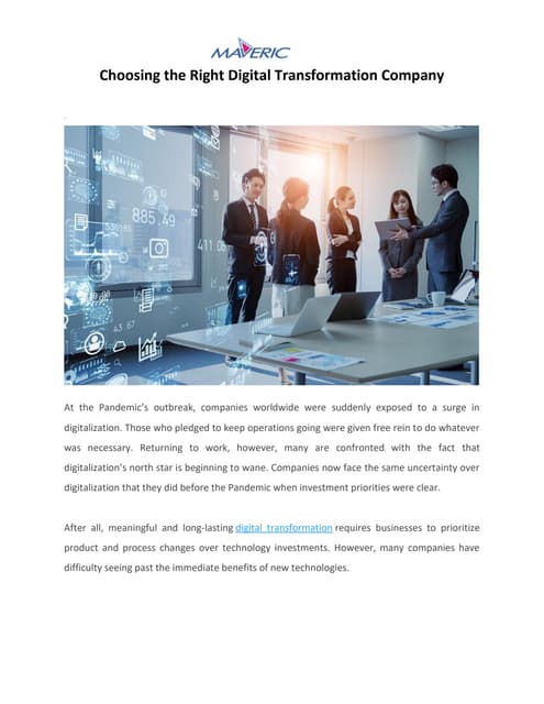 Digital Transformation Services | Digital Transformation Solutions | PDF