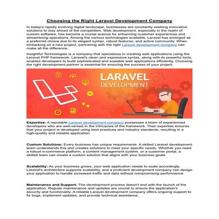 Choosing The Right Laravel Development Company Pdf 