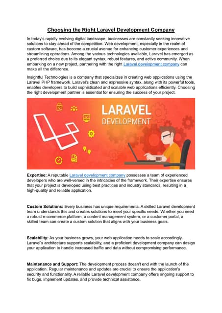 A Comprehensive Guide to Laravel Development Services | PPT